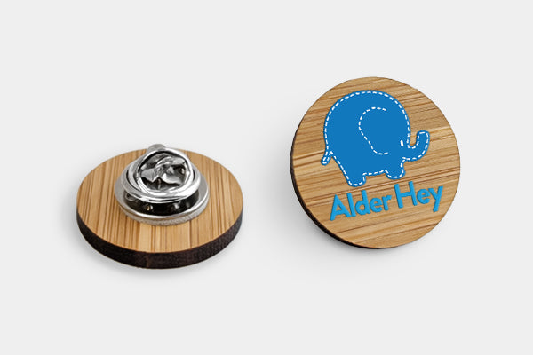 Custom Shape Bamboo Pin Badges – MelubaBadges