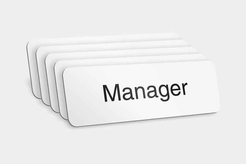Manager Name Badges | Pack of 5 Staff Badges – MelubaBadges