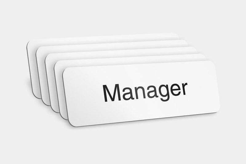 Manager Name Badges | Pack of 5 Staff Badges – MelubaBadges