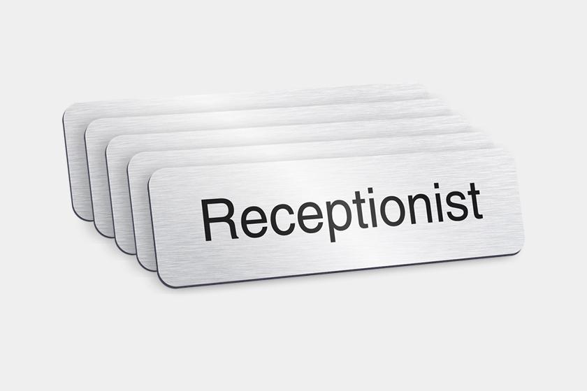 Receptionist Name Badges | Pack of 5 Staff Badges – MelubaBadges
