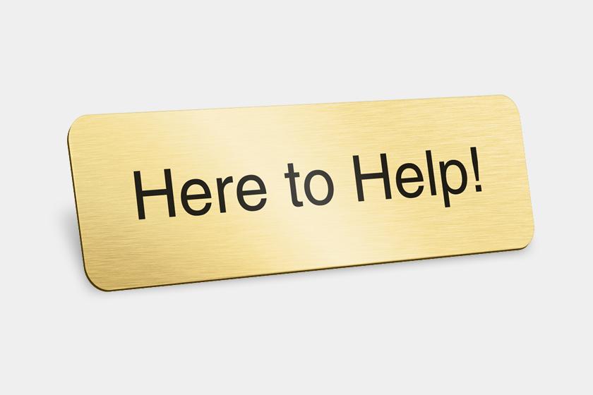 Here to Help Badges (Pack of 5) – MelubaBadges