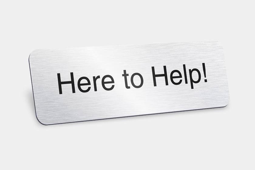 Here to Help Badges (Pack of 5) – MelubaBadges